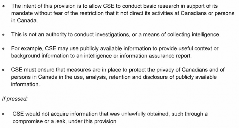 Government's Defence of Proposed CSE Act Falls Short